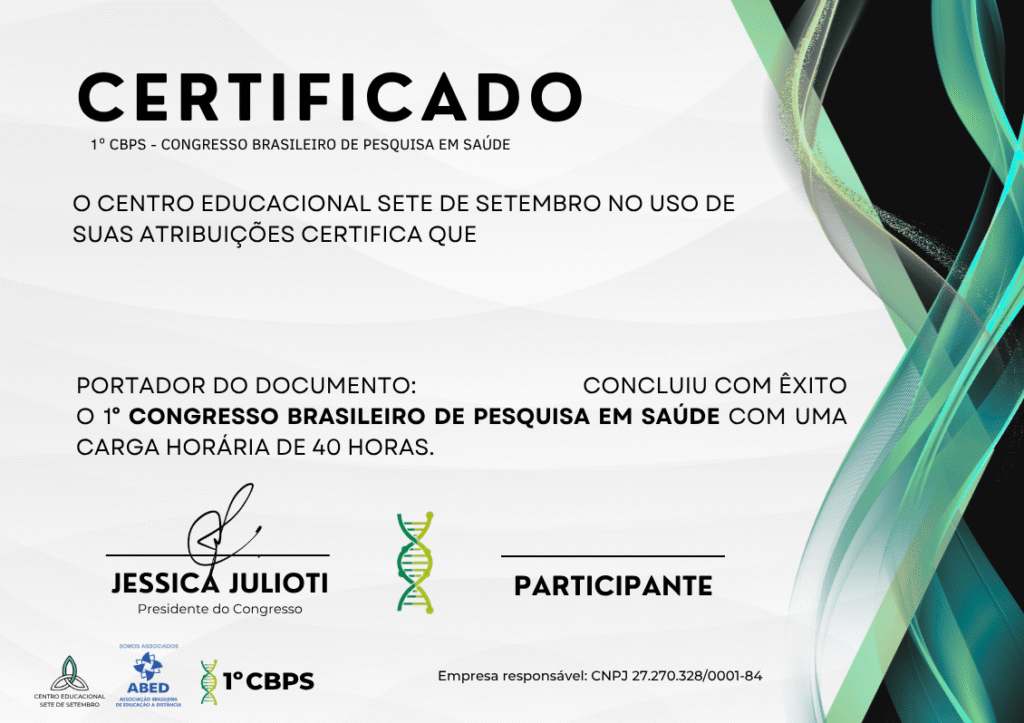 1º CBPS: Congresso Brasileiro de Pesquisa - Cessetembro